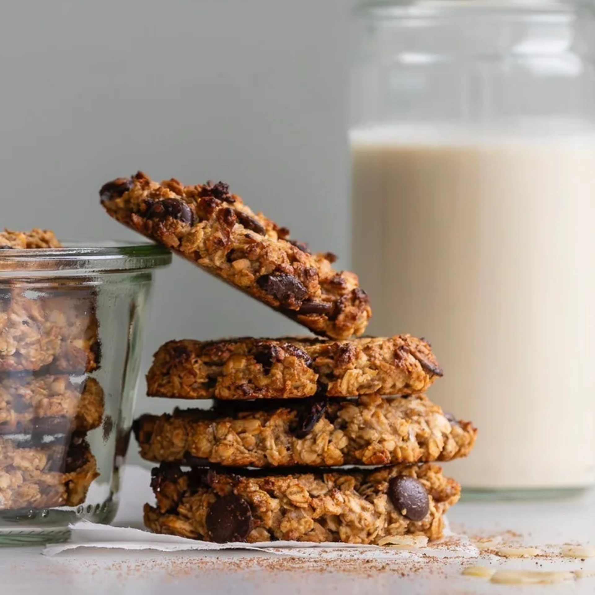 Banan cookies med peanutbutter og chokolade | Opskrift – Green Goddess