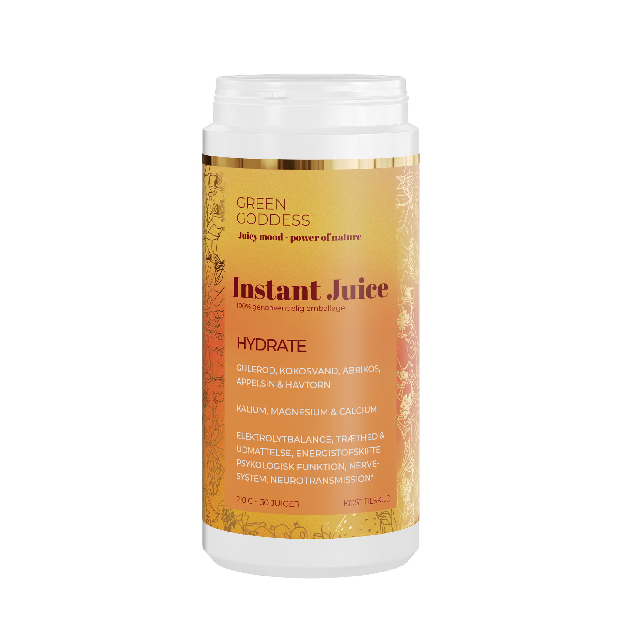 Hydrate Instant Juice med elektrolytter og grøntsager - 210 g – Green ...